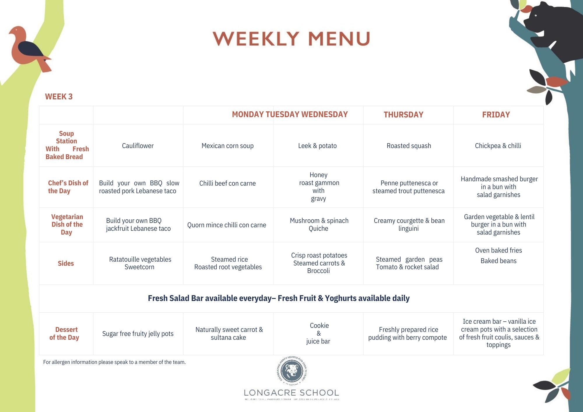 Catering | Independent School, Guildford | Longacre School